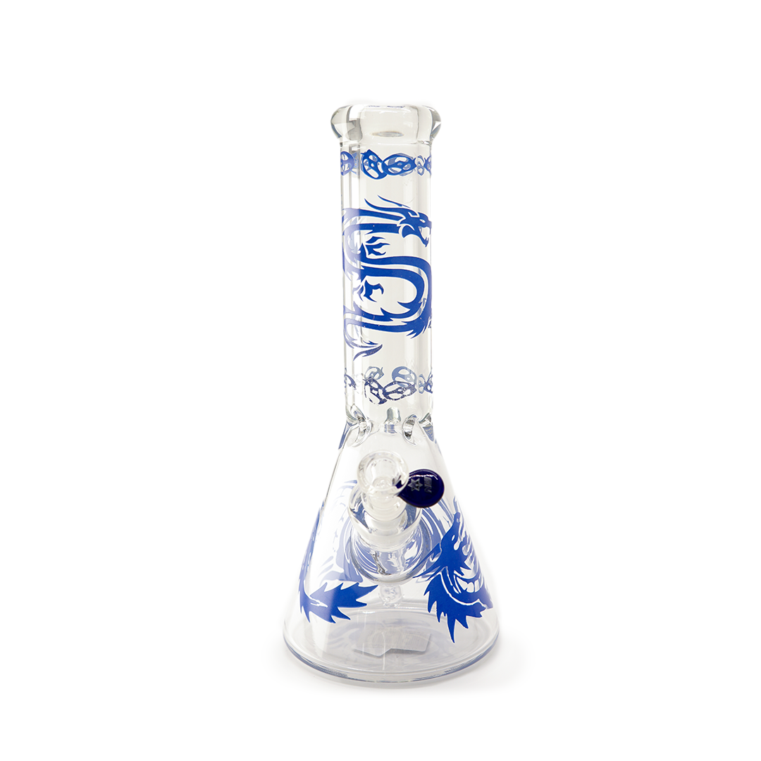 Weedo Large Glass Bong Beaker With Blue Dragon Picture 33cm – BongsMart ...