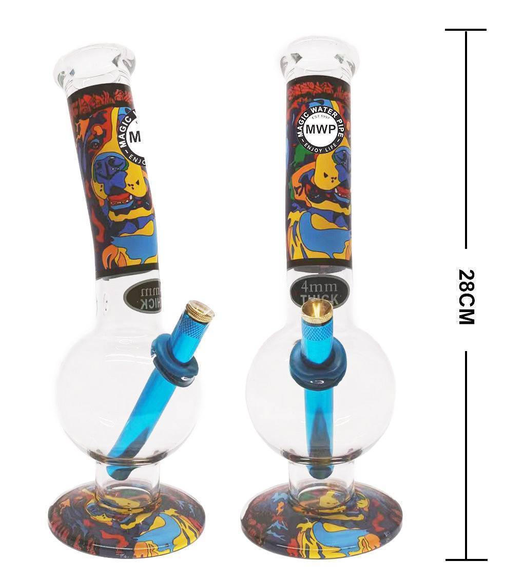 Medium Glass Bongs Bongfire Dog Pic2 - 28cm – BongsMart Australia
