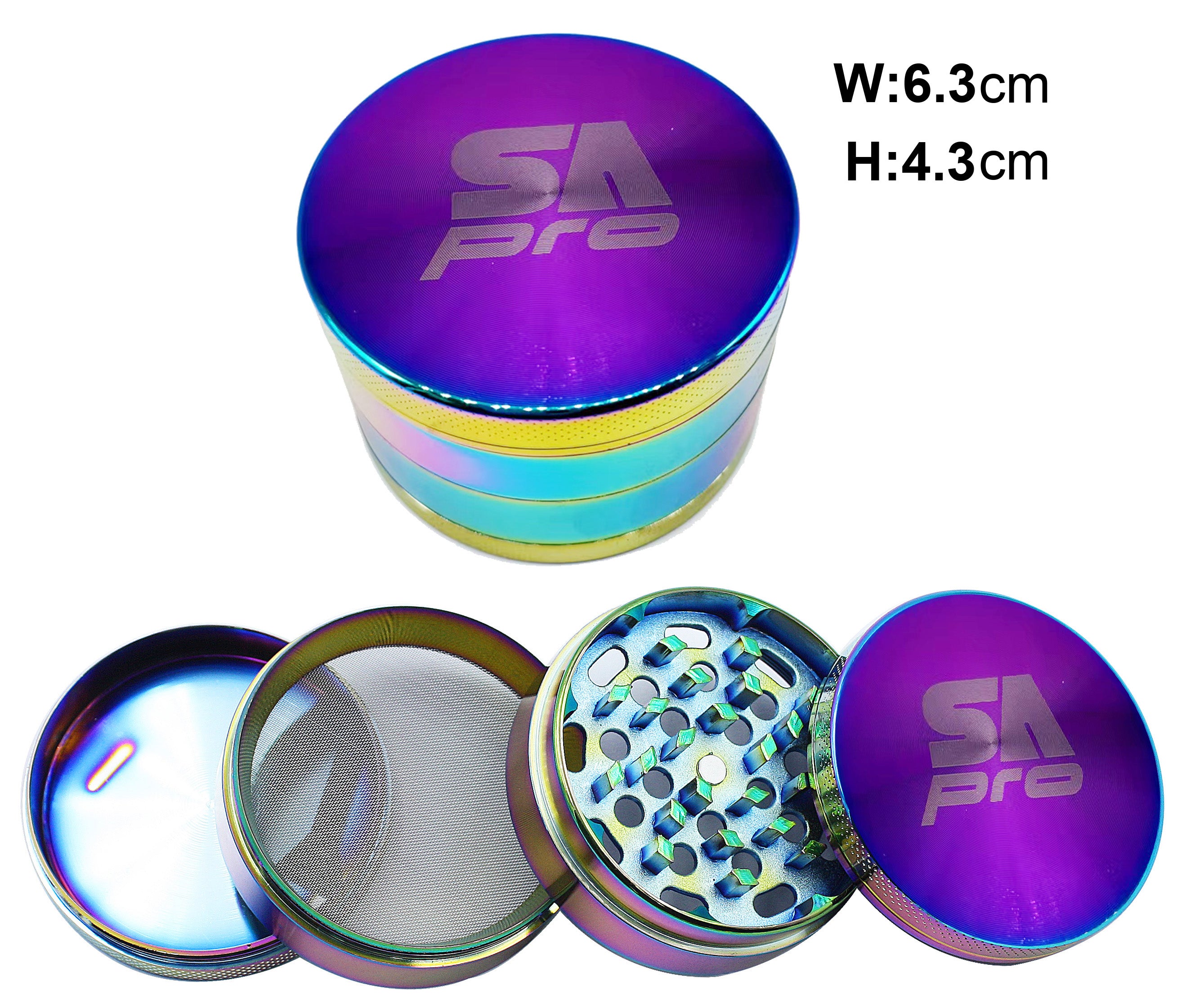 Rainbow Grinder 4 Piece 6.3cm | Australia | BongSmart – Bongs Mart AU