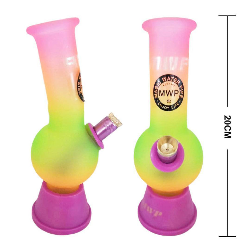MWP Small Bong with Rainbow Painting 20cm Pink Bong – BongsMart Australia