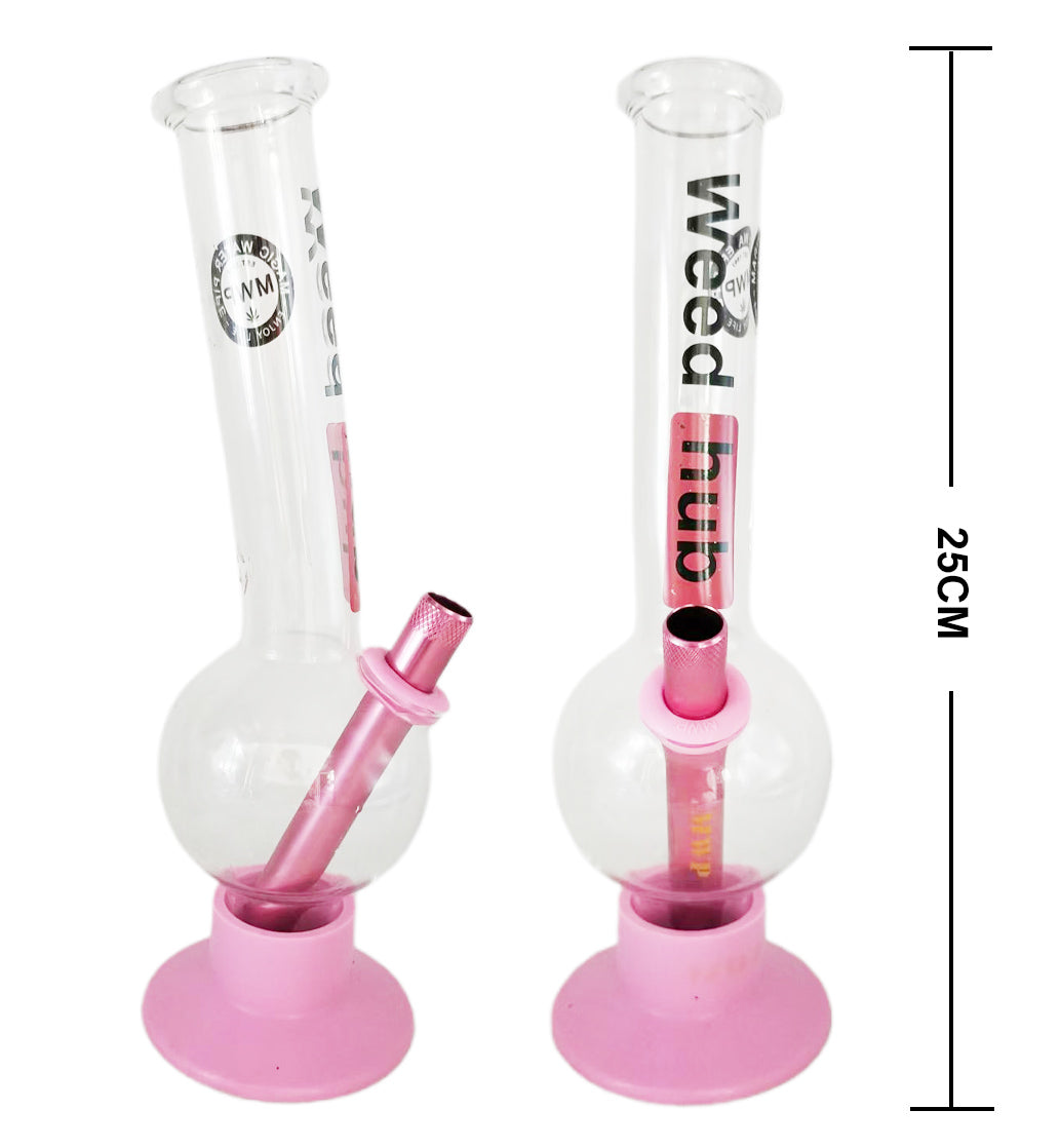 MWP Medium Pink Bong Bent Bubble “Weed Hub” Logo 25cm | Australia ...
