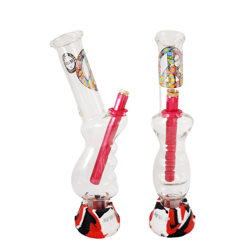 MWP Glass Big Bong Love Peace Pic Gripper Bong 30cm – BongsMart Australia