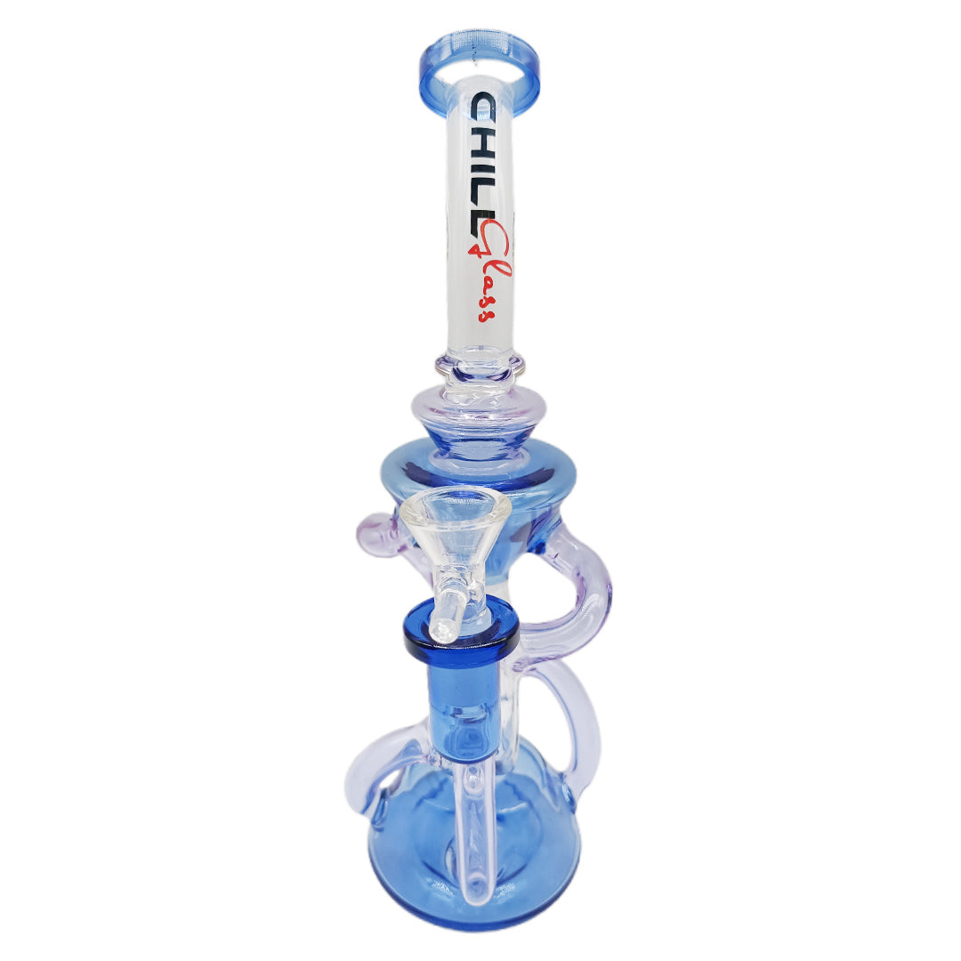 The Neptune Cyclone Blue Recycler Glass Bong 26.5cm | Australia ...